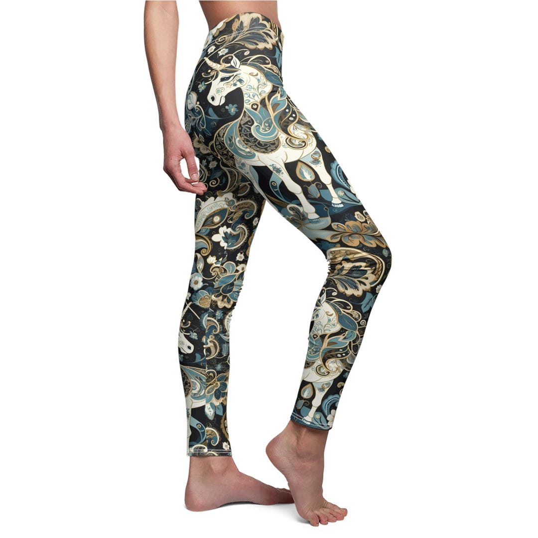Unicorn Paisley Leggings - Women's Fantasy Athletic Tights - Etsy