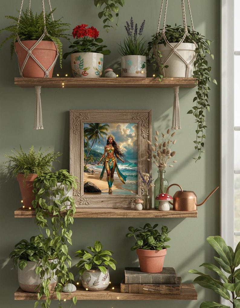 Caribbean Goddess Art Print: Mythical Regal Decor (digital Download) - Etsy