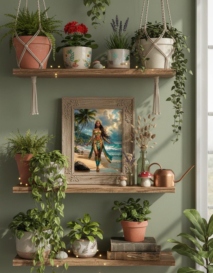 Caribbean Goddess Art Print: Mythical Regal Decor (digital Download) - Etsy