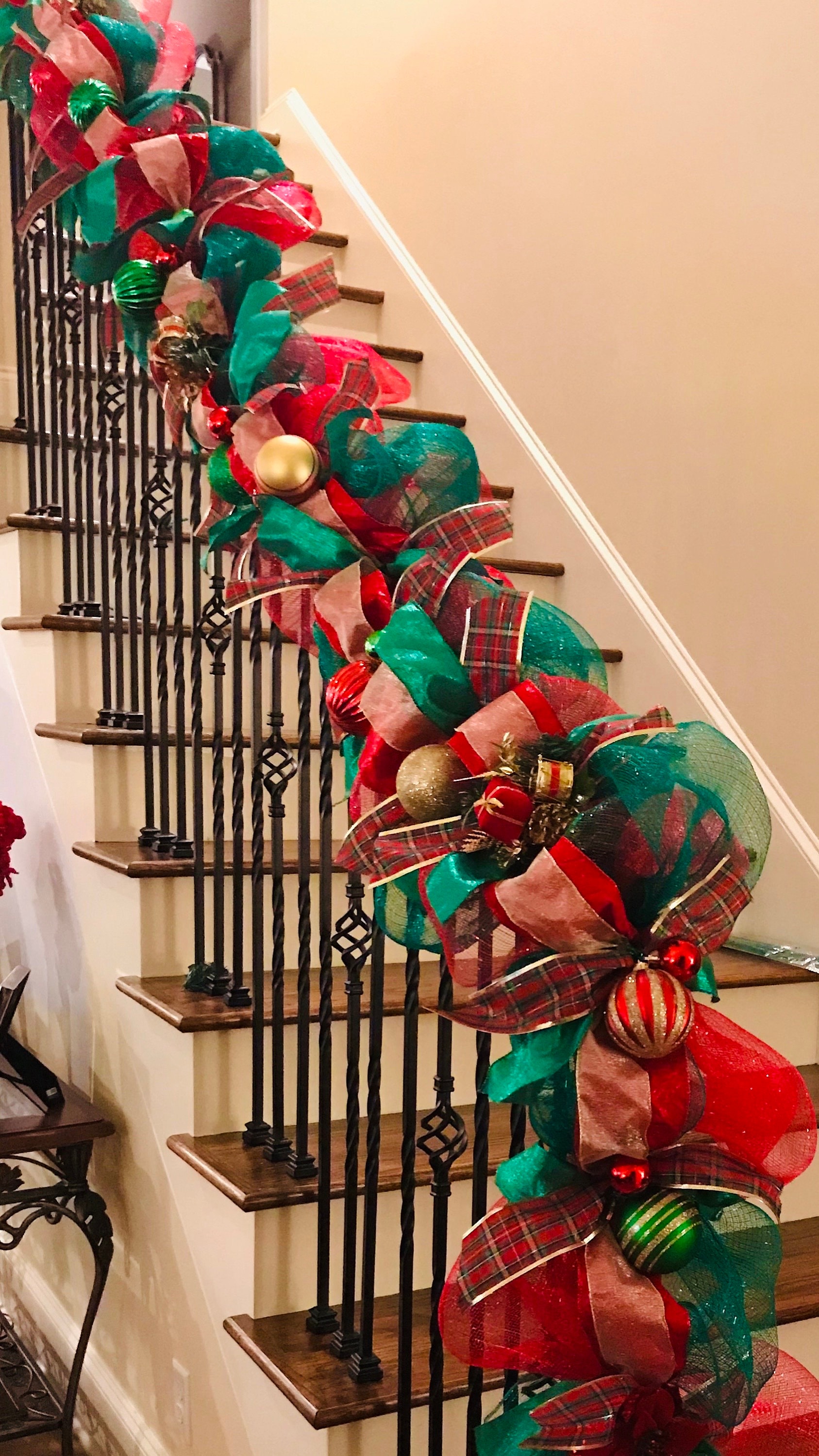 Red, Gold and Green Christmas Garland - Etsy