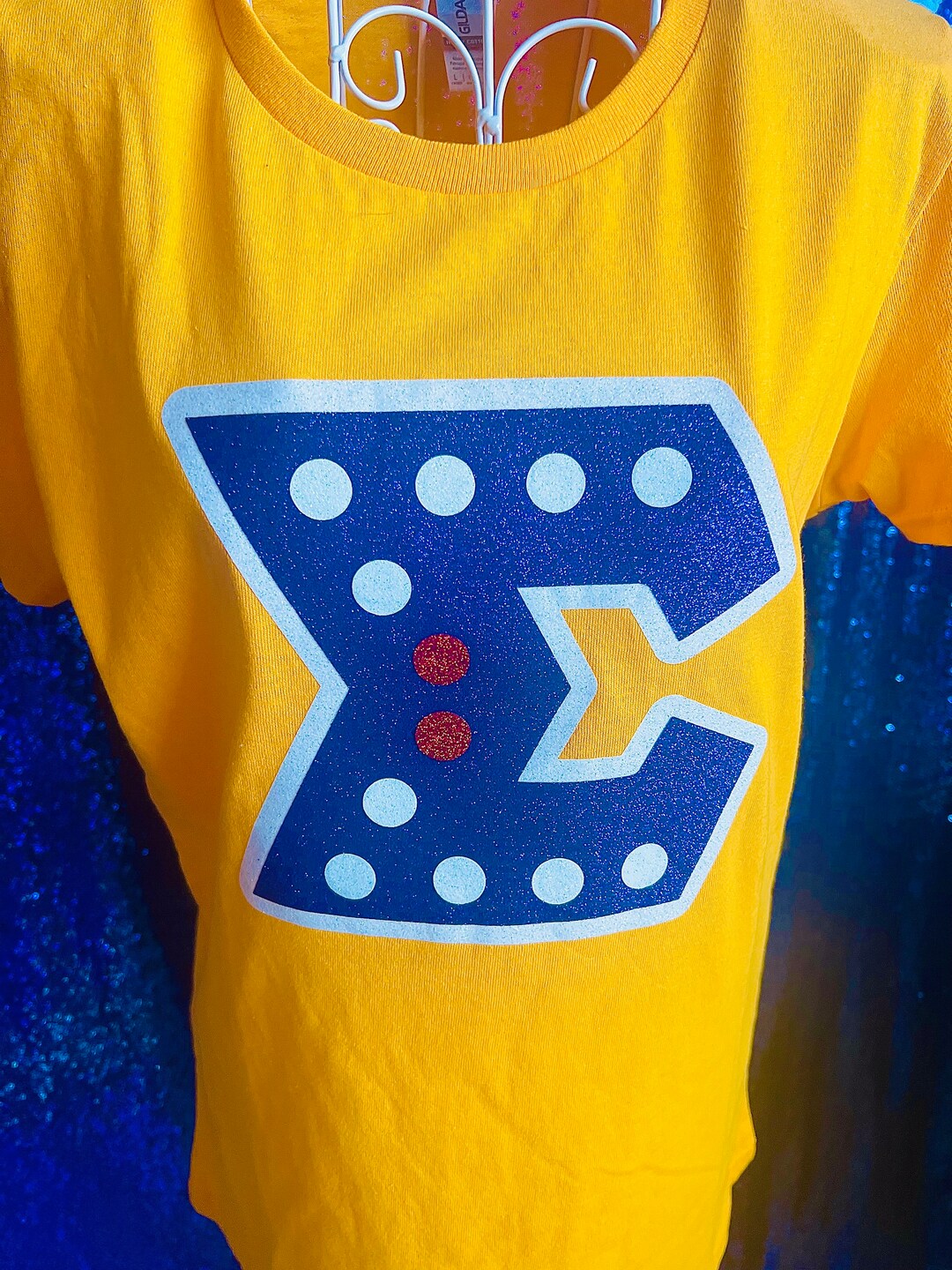 Sigma Gamma Rho Glitter/non-glitter “sigma” T-shirt With Pearls and ...