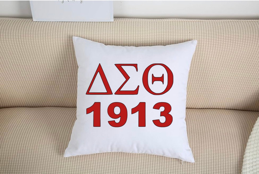Delta Sigma Theta Glitter/non-glitter “white” Pillow (optional ...