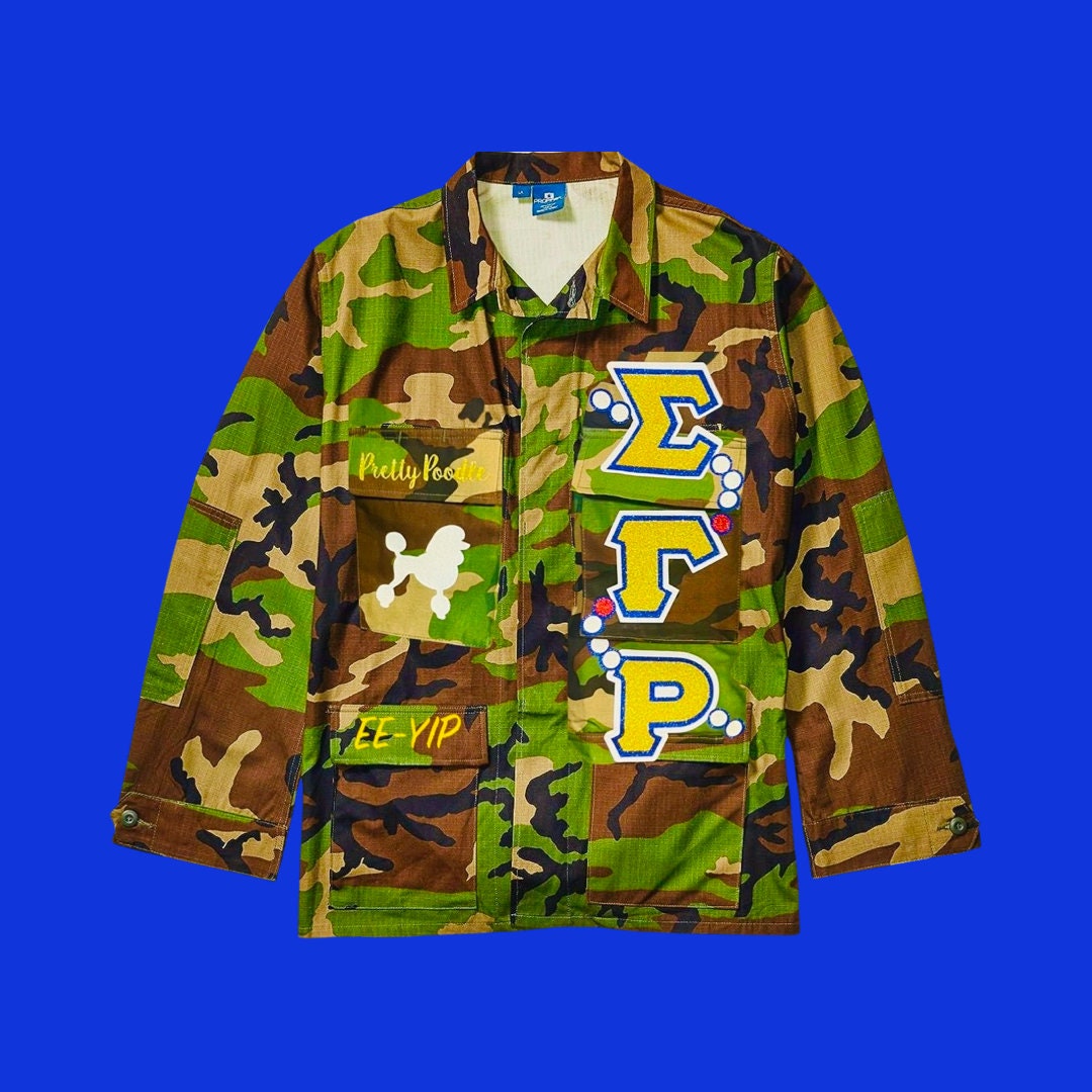 Customize Glitter/non-glitter Sigma Gamma Rho Camouflage (camo) Jacket ...
