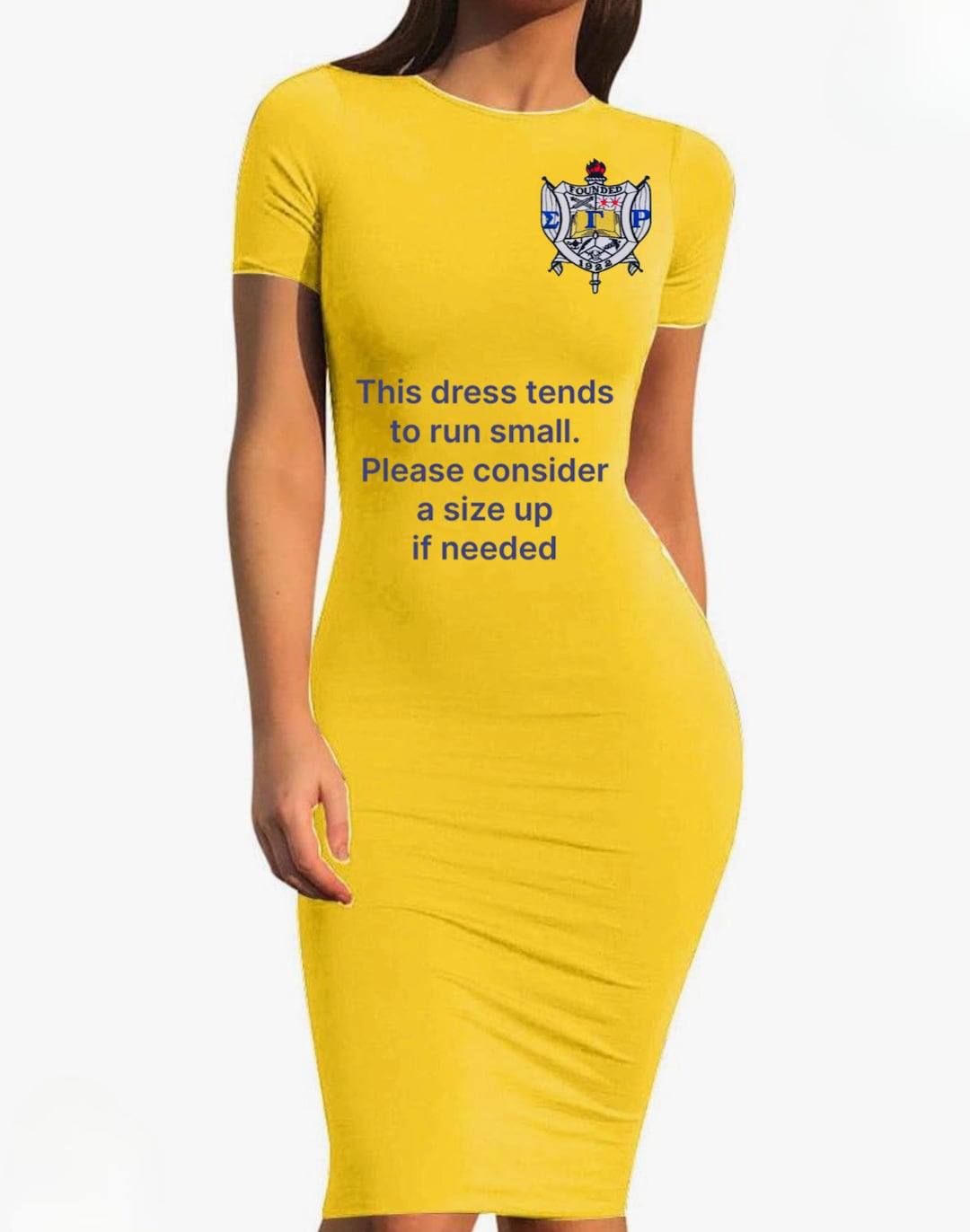 Sigma Gamma Rho Embroidery “fitted” Dress in Gold (this Dress Tends to ...