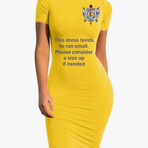 Sigma Gamma Rho Embroidery “fitted” Dress in Gold (this Dress Tends to ...