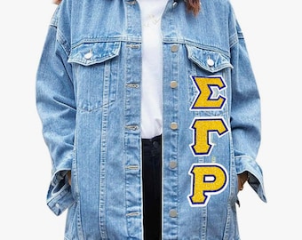 Sigma Gamma Rho Sorority Denim Jean Jackets 1922 Distressed Denim Jean ...