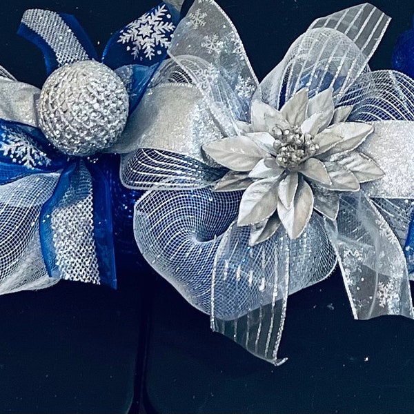 Blue and Silver Christmas Garland - Etsy
