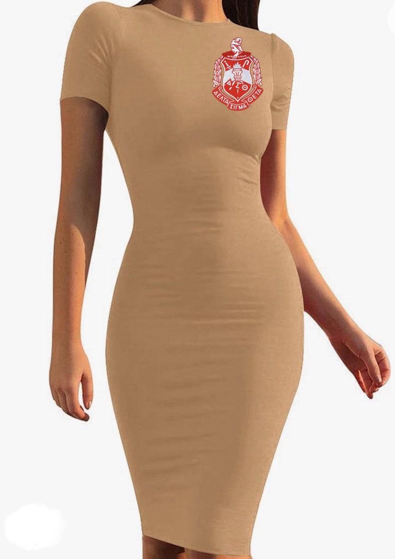 Delta Sigma Theta fitted Dress in Tan - Etsy