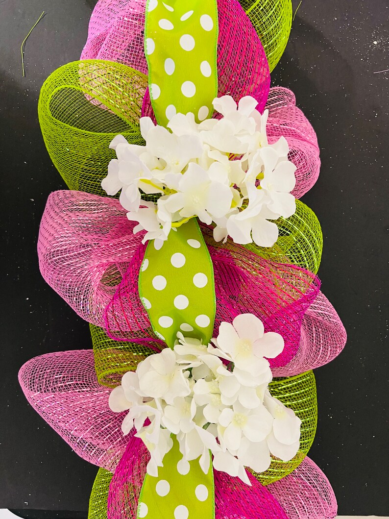 Pink, Hot Pink and Lime Green With Flower Garland - Etsy