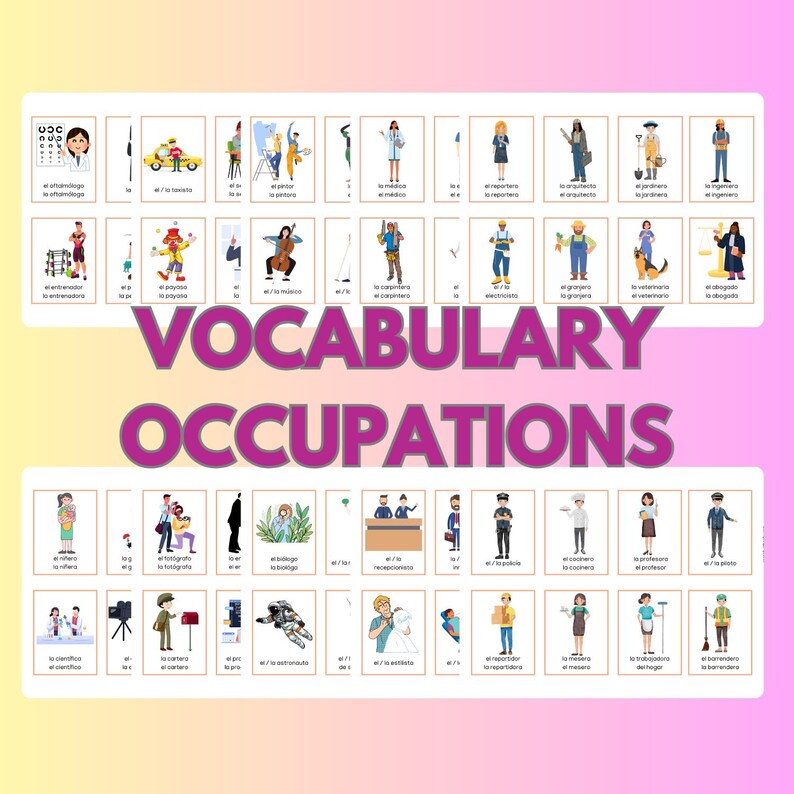 Spanish Vocabulary Bundle - Etsy