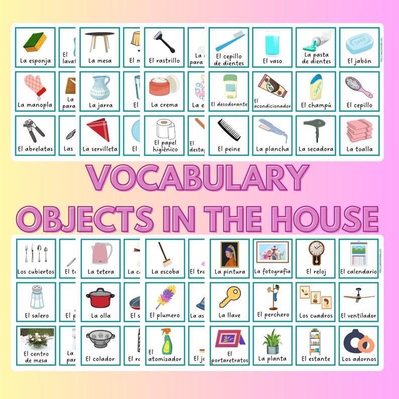 Spanish Vocabulary Bundle - Etsy