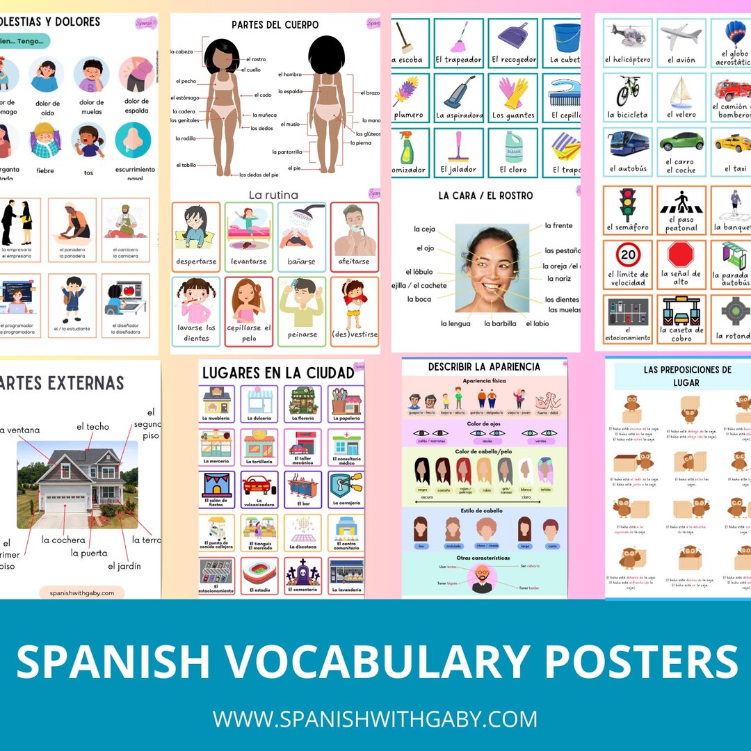 Spanish Vocabulary Bundle - Etsy