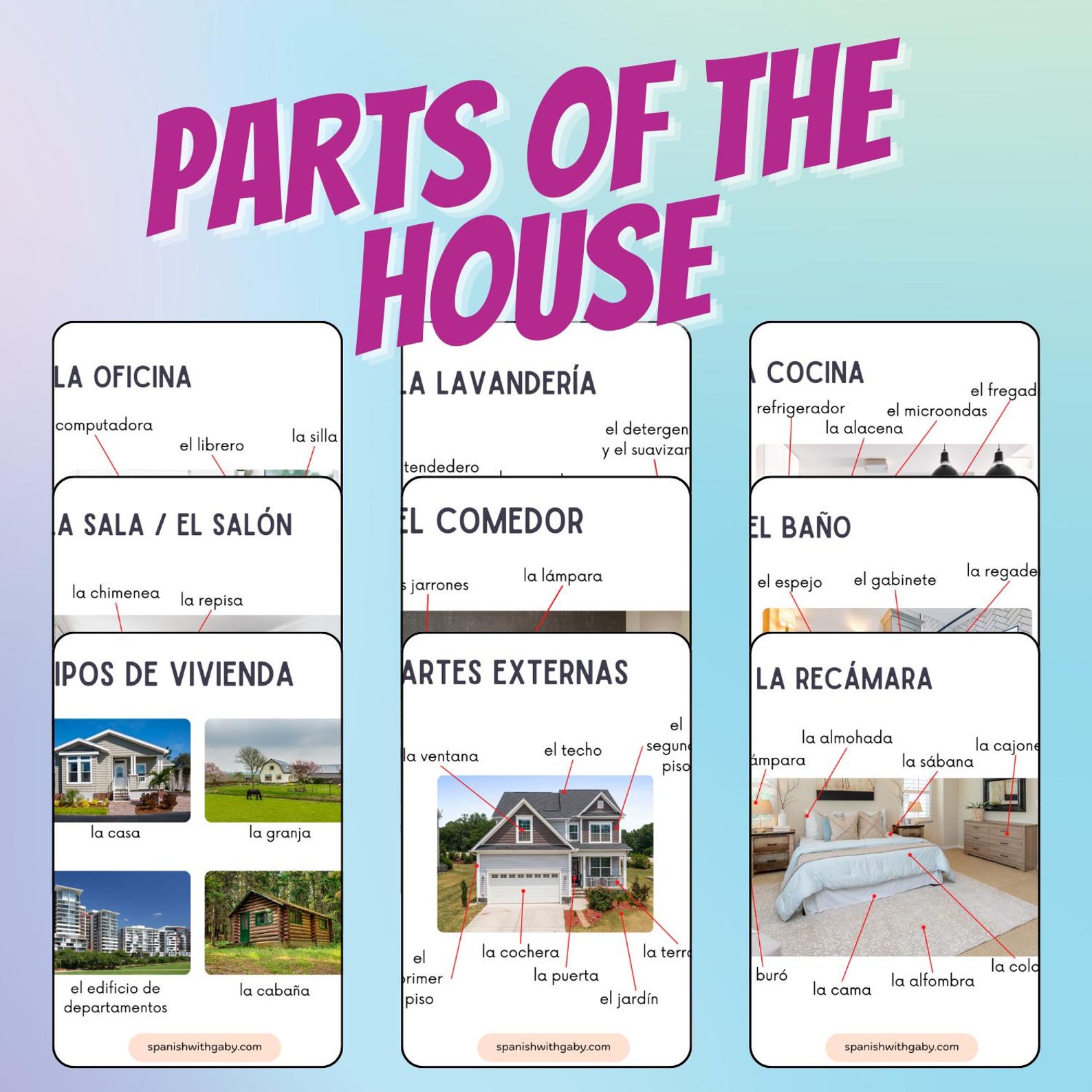 Spanish Vocabulary Bundle - Etsy