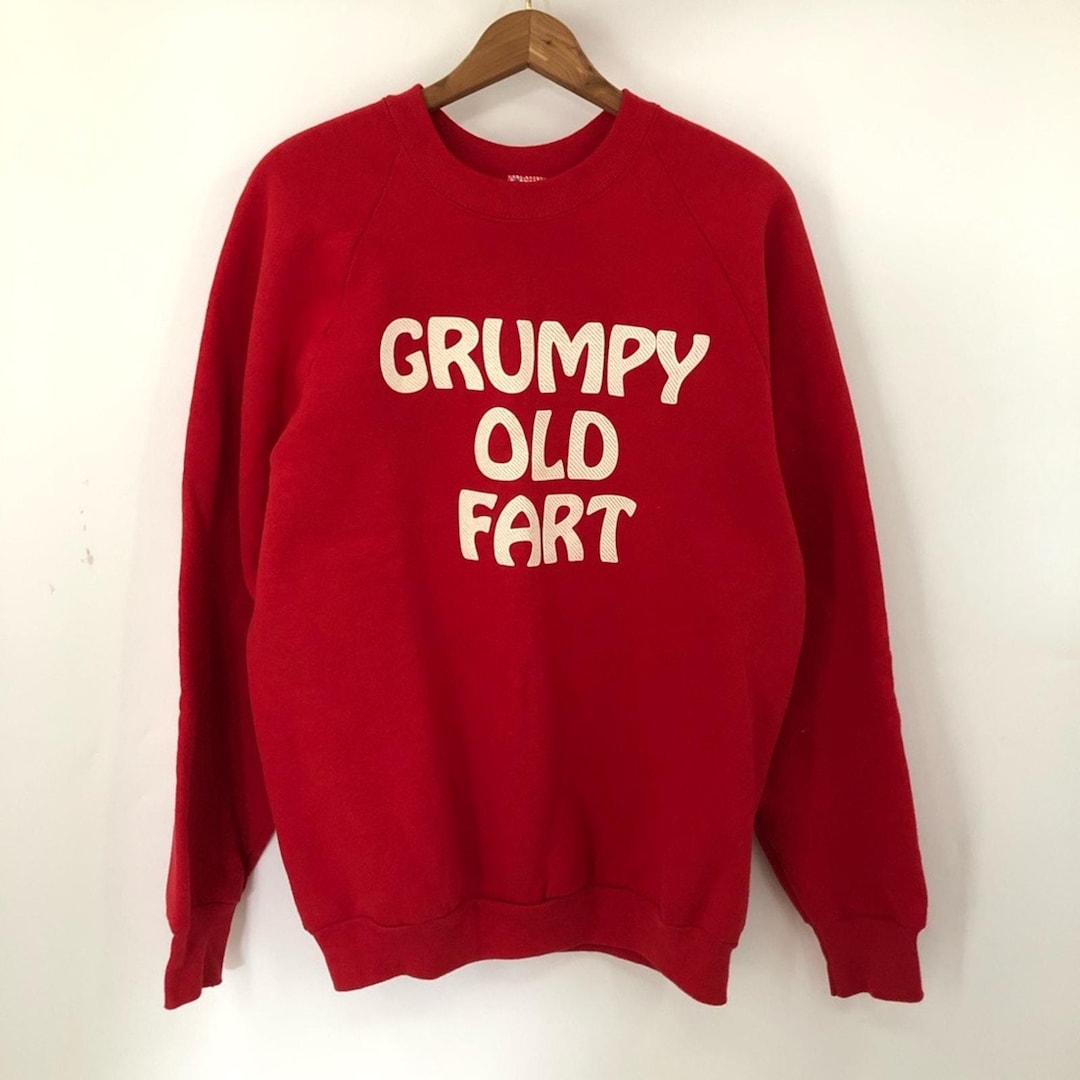 Vintage L Men’s Crewneck Grumpy Old Fart Red Raglan Made in USA - Etsy