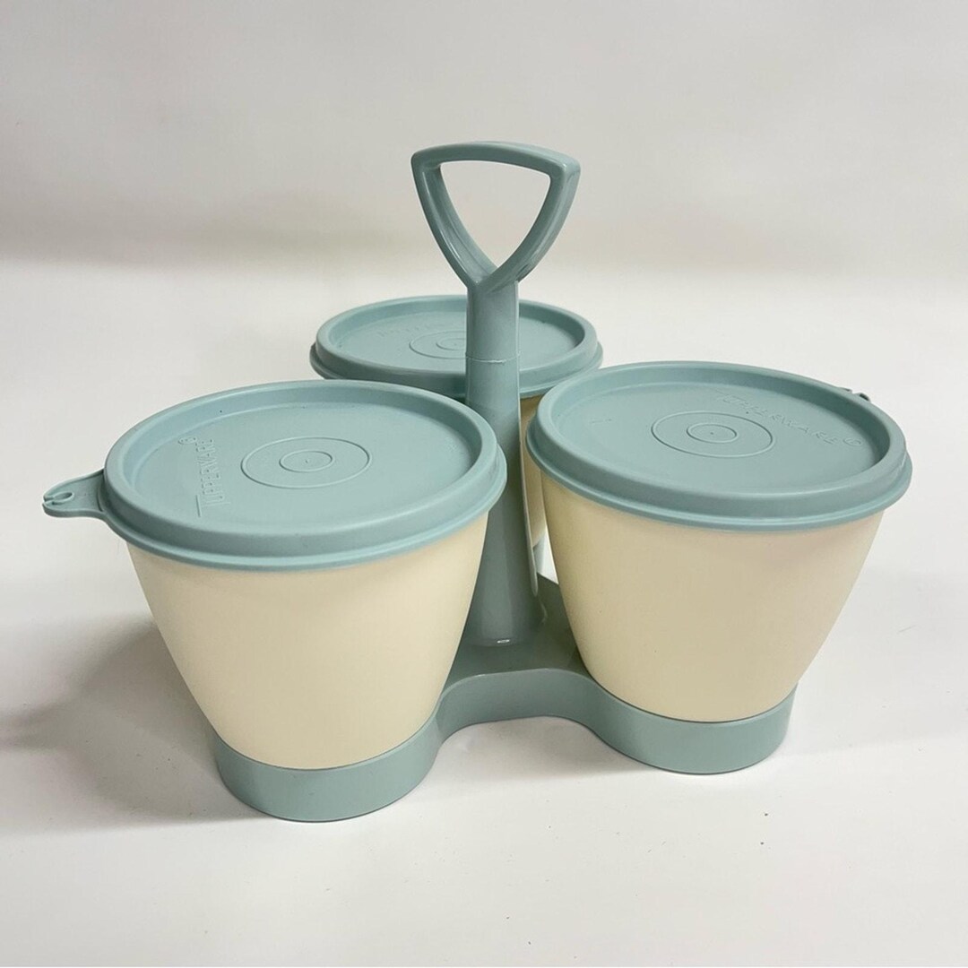 Tupperware Dip & Sauce Holder 0794 Trio Three 3 Lids Blue Cream - Etsy