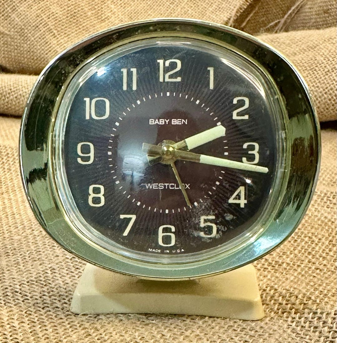 1974 Vintage Brown Big Ben Wind up Manual Wind up Table Clock ...