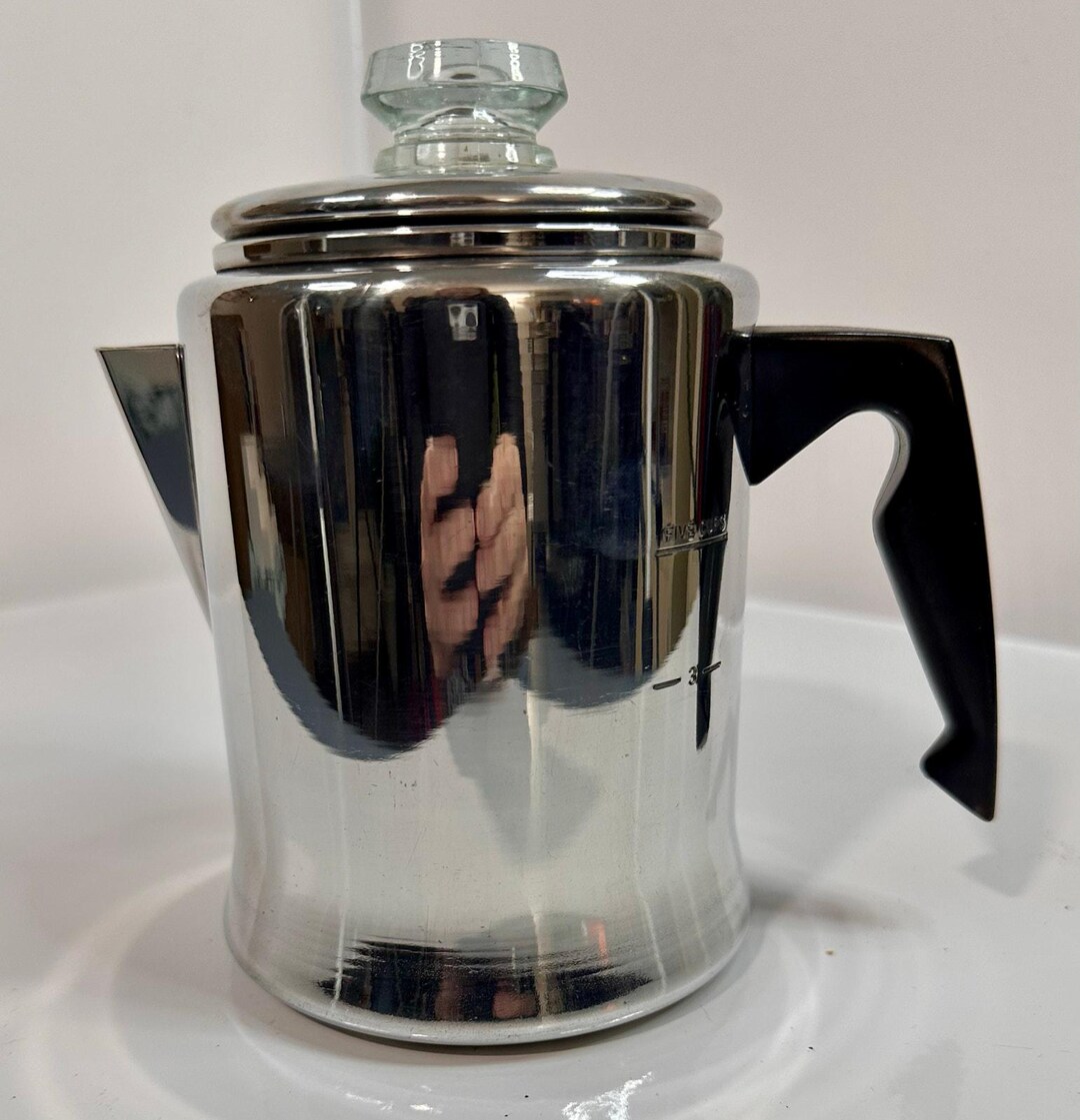 Vintage Mirro 1960s M-0805 Aluminum Stove Top Percalator Coffee Pot 5 ...