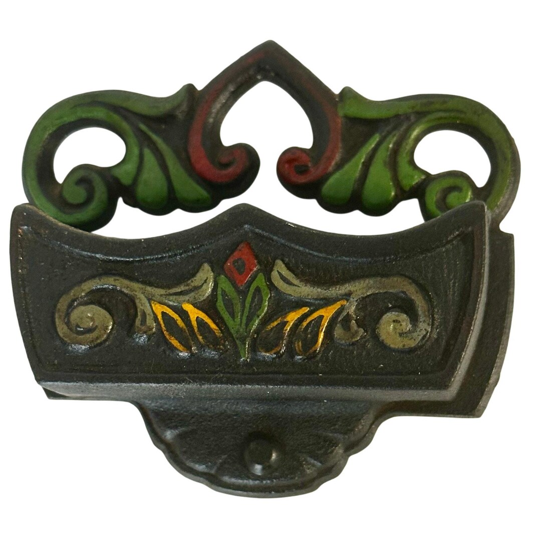 Vintage Cast Iron Wilton Matchbox Holder Farmhouse Rustic Cottage Decor ...