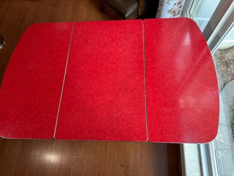 1950s Red Formica and Chrome Table - Etsy