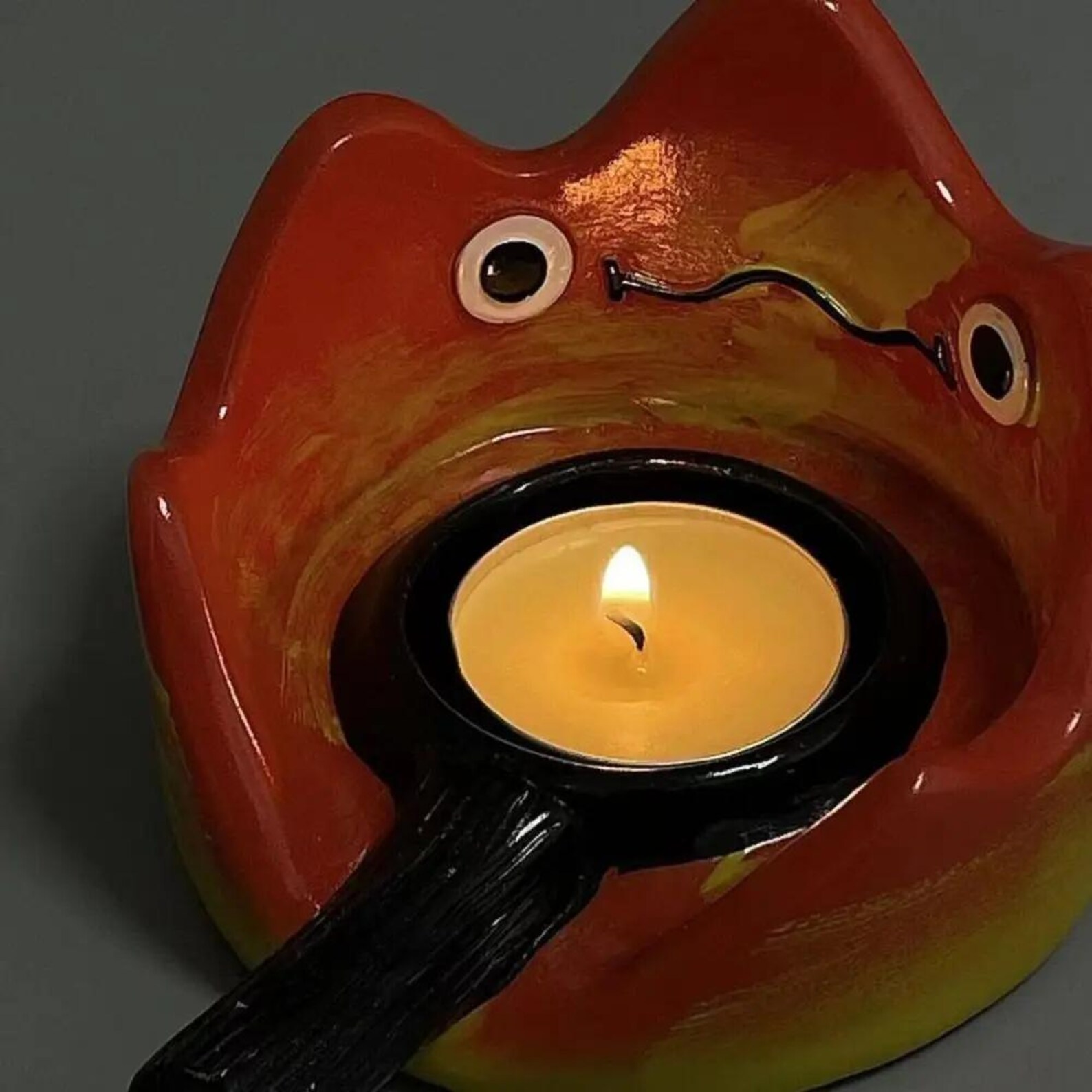 Calcifer Candle Holder – Ghibli Inspired Flame Decor | Howl’s Moving ...
