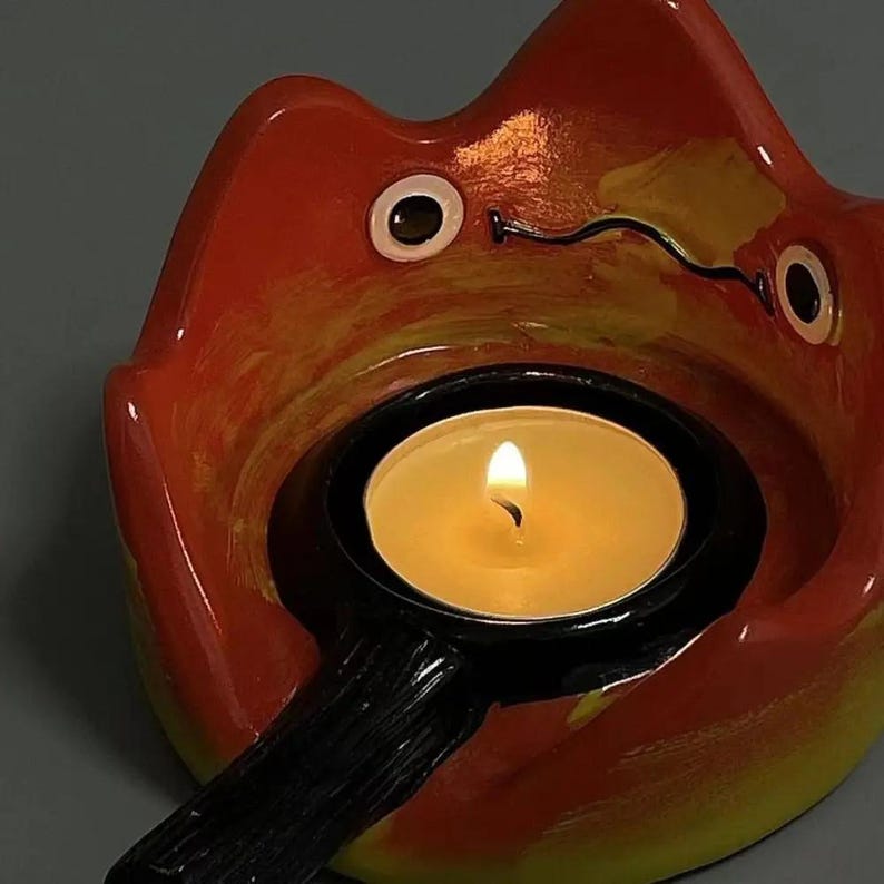 Calcifer Candle Holder – Ghibli Inspired Flame Decor | Howl’s Moving ...