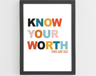 Know Your Power Poster, Digital Download, Office Art, Dorm Decor, Pink ...