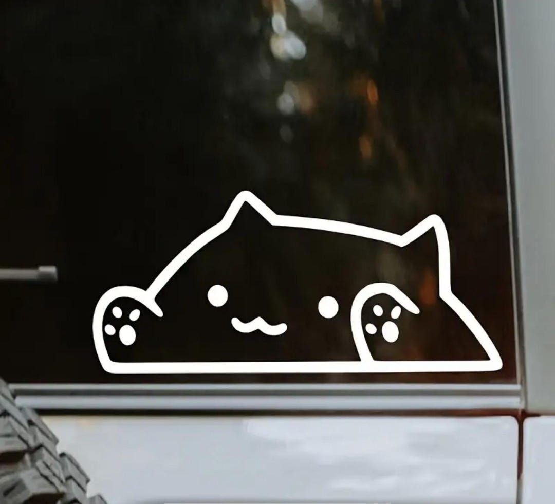 Bongo Cat Holographic Decal - Window Sticker - Bumper Sticker - Car ...