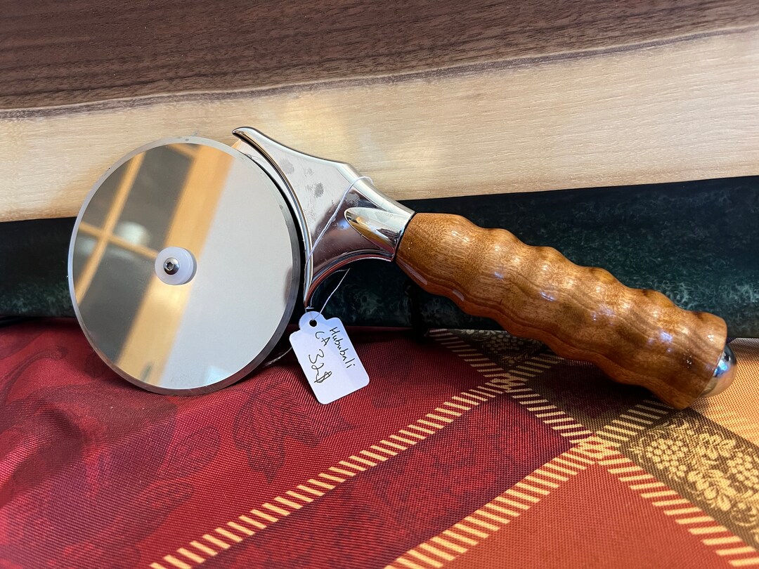 Wood Turned Heavy Duty Pizza Cutter - Etsy