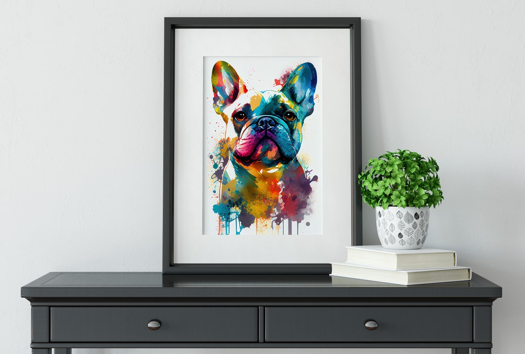 American Bulldog Artwork Paint Splatter Style Happy Dog - Etsy