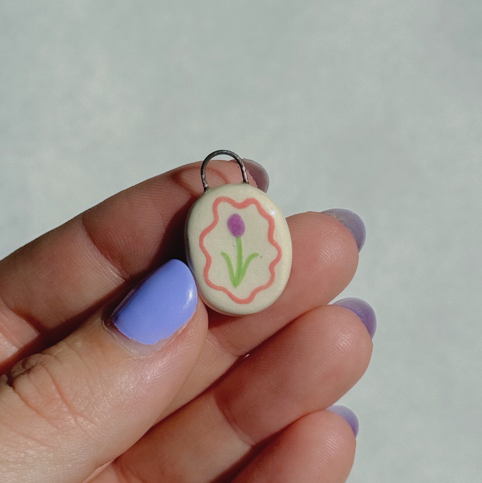 Framed Tulip Handmade Porcelain Ceramic Charm Charm Only - Etsy