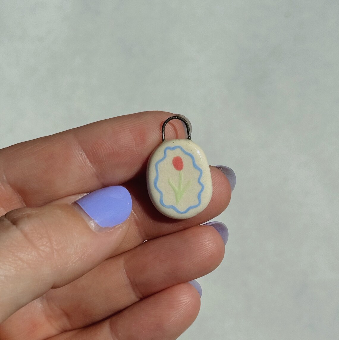 Framed Tulip Handmade Porcelain Ceramic Charm Charm Only - Etsy