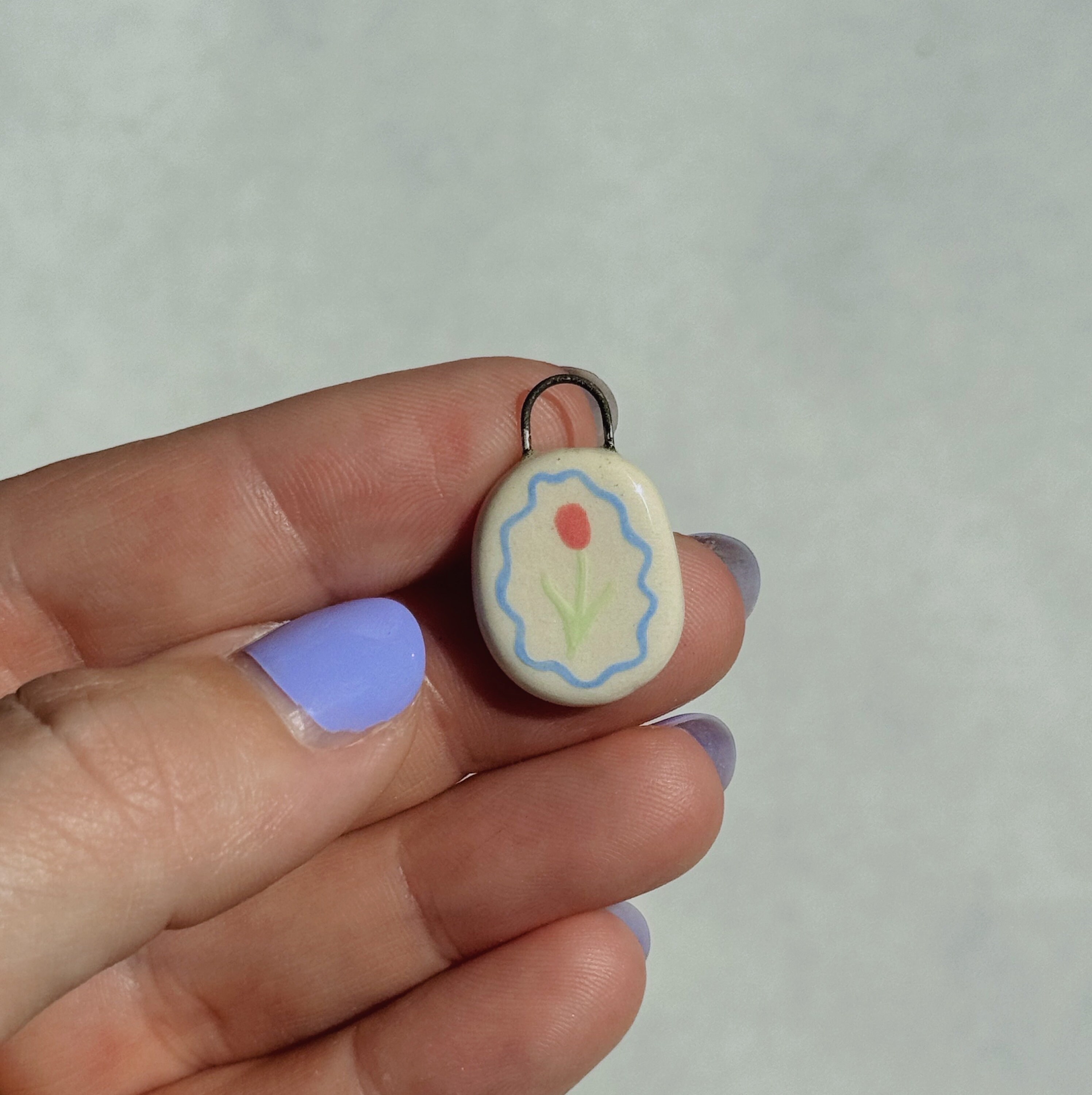 Framed Tulip Handmade Porcelain Ceramic Charm Charm Only - Etsy
