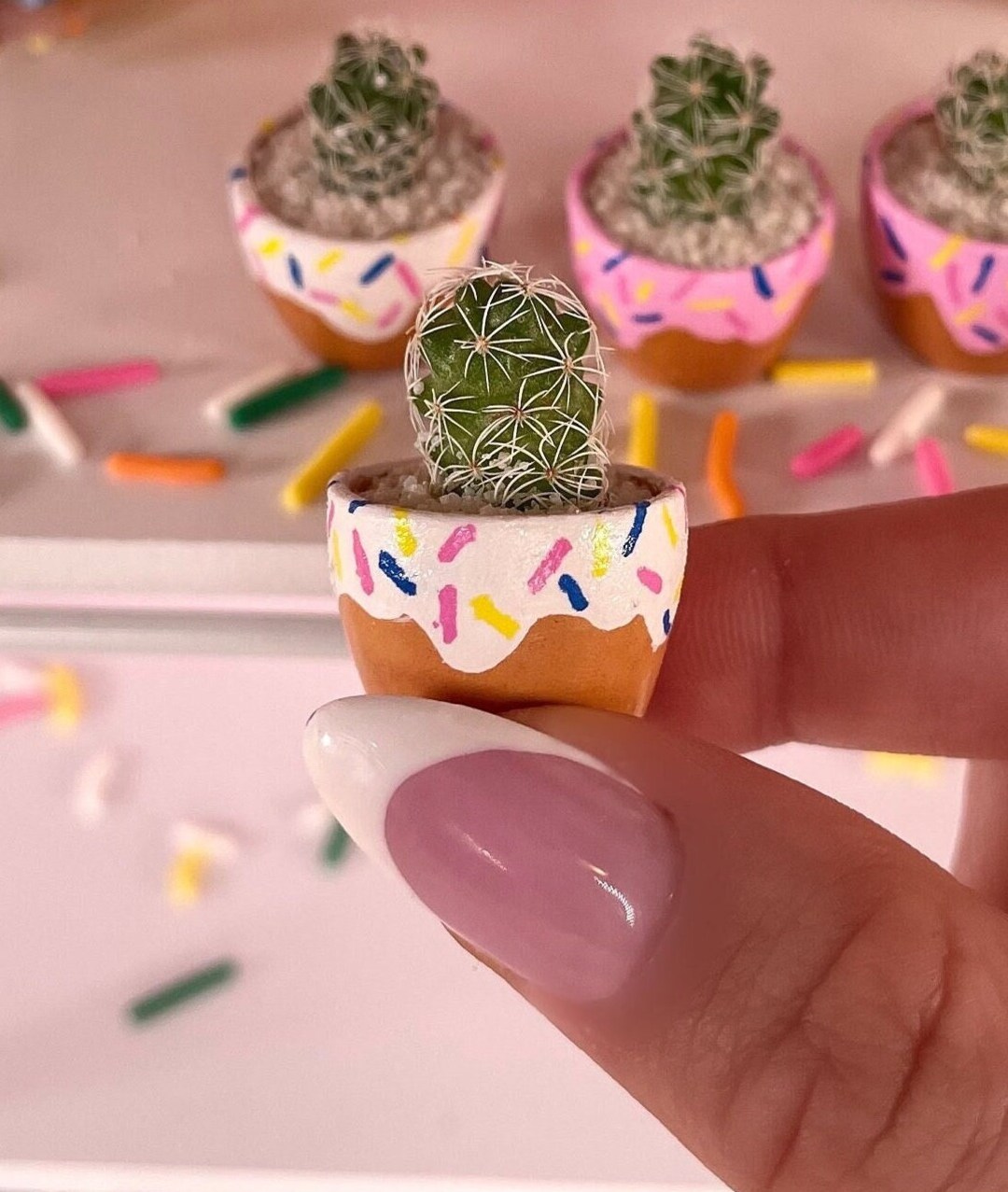 LITTLE PRICKS Miniature Cactus Sweet Treats Donut (vanilla) - Hand ...