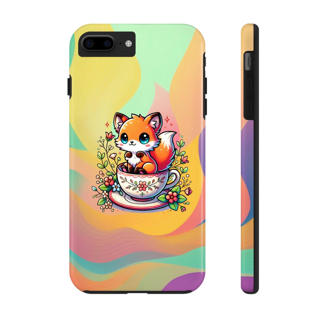 Kawaii Fox in Teacup Phone Case | Cute Tough Protective Case ...