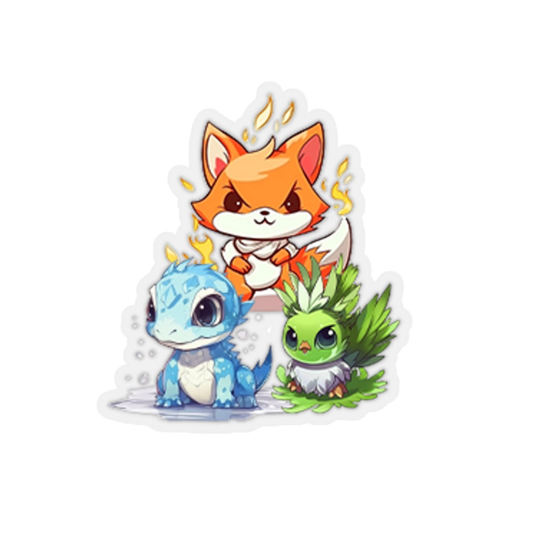 Elemental Animals Stickers | Cute Vinyl Decals for Laptops, Journals ...