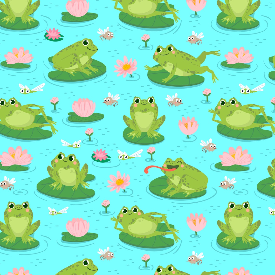 Frog Digital Prints Download, Amphibian, Paper Pattern, Scrapbook Paper ...