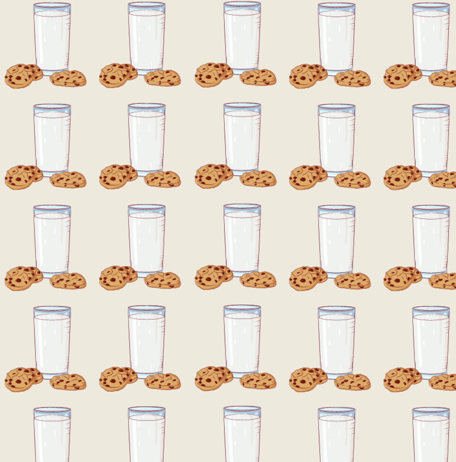 Chocolate Chip Cookies Digital Prints Download, Milk and Cookies, Paper ...