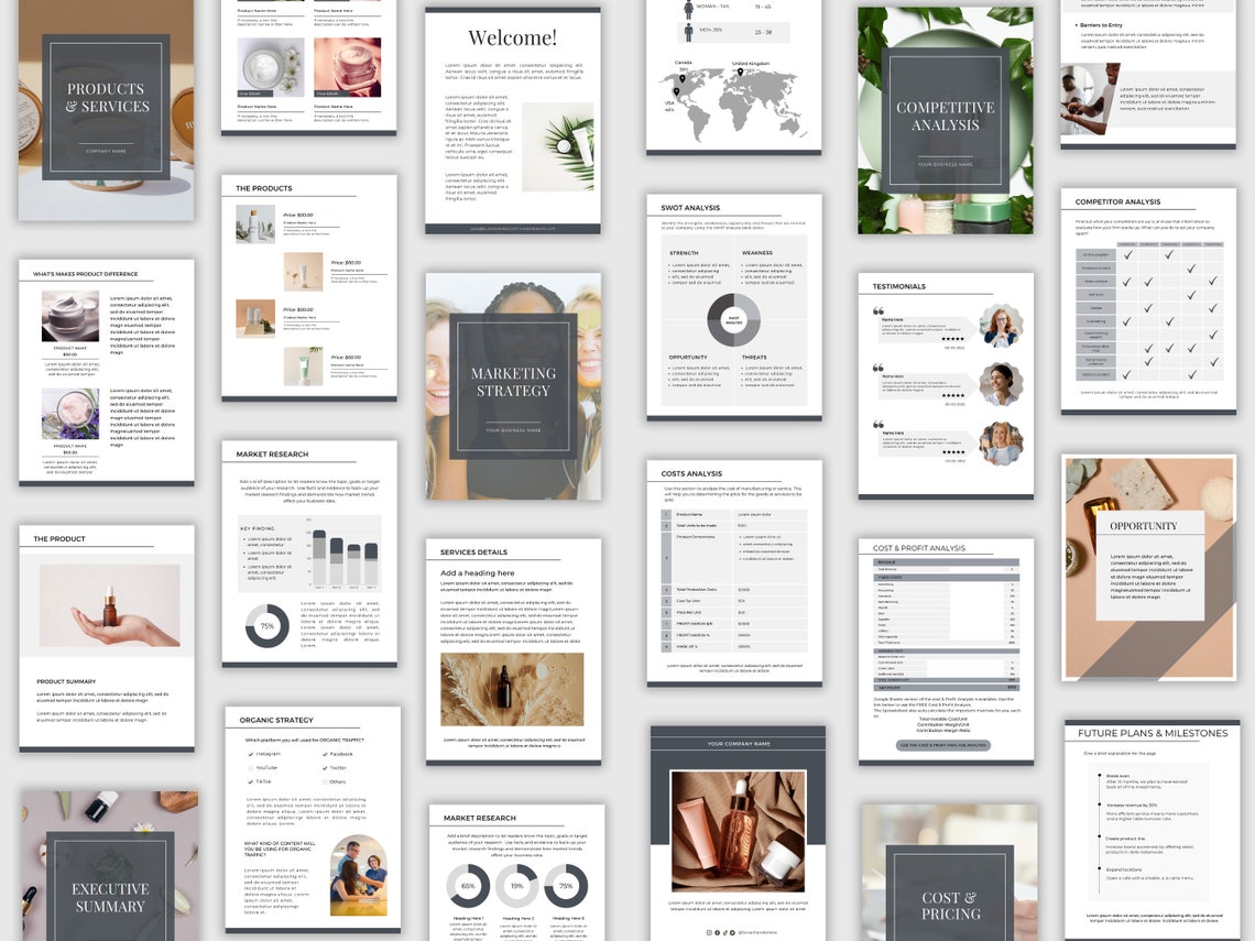 Small Business Plan Printable Template, Editable Business Plan, Startup ...