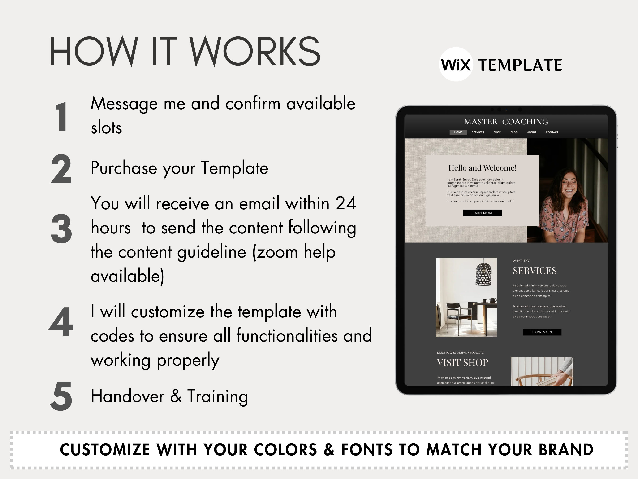 Premium Wix Template for Coaches-custom Template, Coaching Sales Page ...