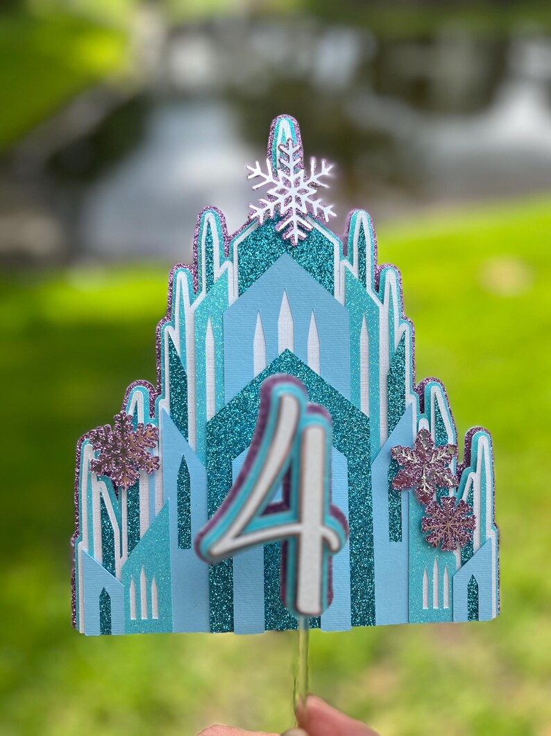 Elsa Castle Cake Topper, Glitter Frozen Birthday Decoration - Etsy