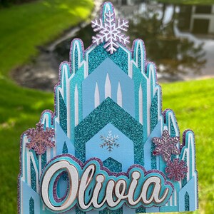 Elsa Castle Cake Topper, Glitter Frozen Birthday Decoration - Etsy