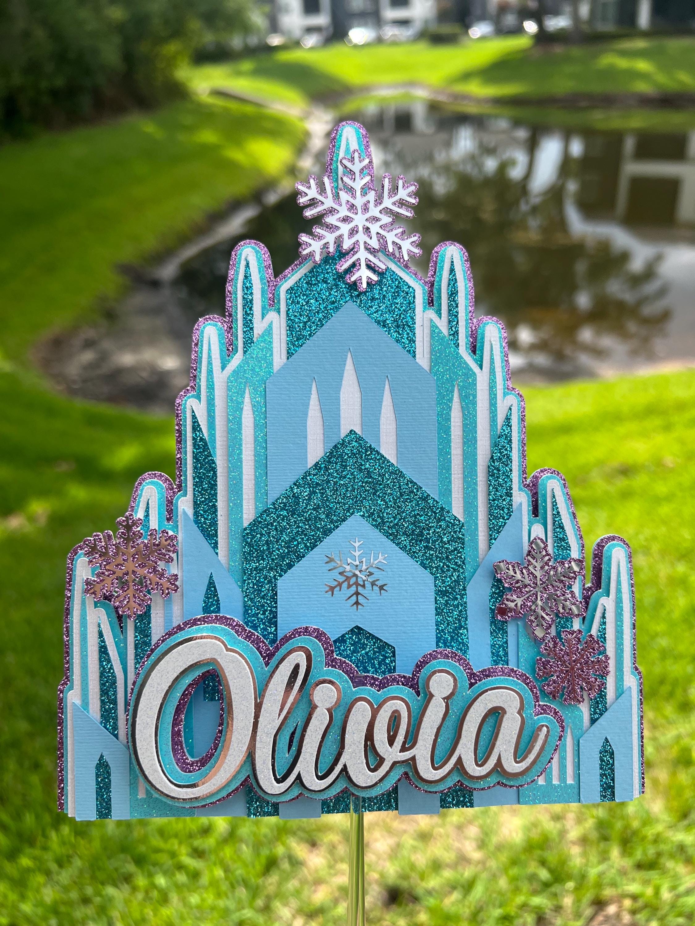 Frozen Elsa Castle Cake Topper. Personalized Birthday Decoration.elsa's ...