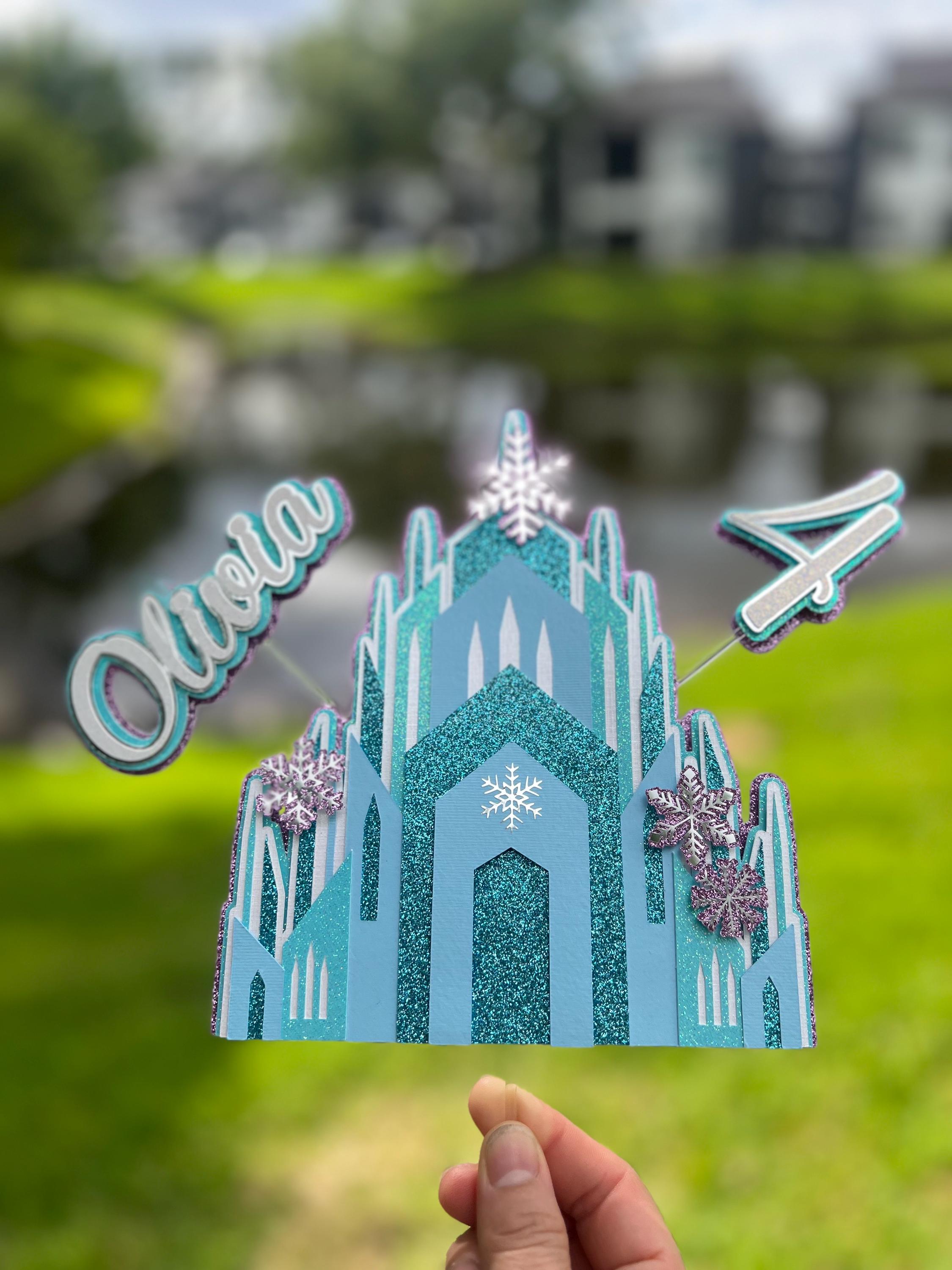 Elsa Castle Cake Topper, Glitter Frozen Birthday Decoration - Etsy