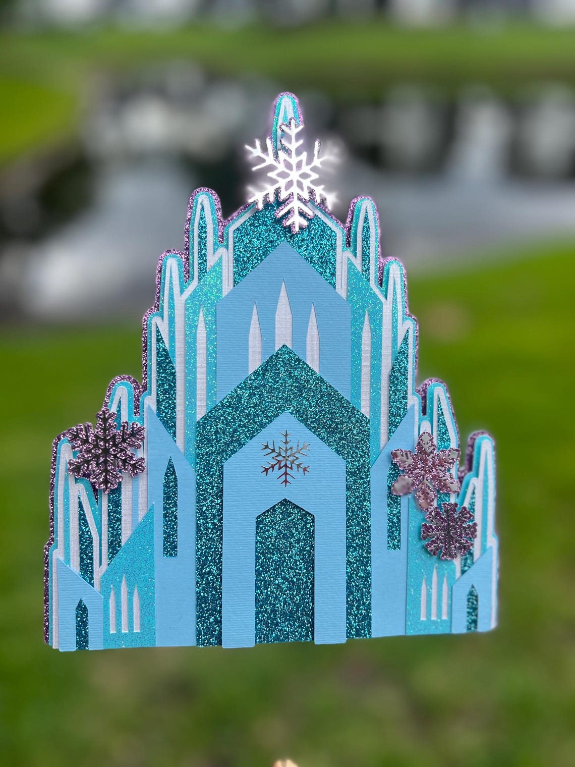 Elsa Castle Cake Topper, Glitter Frozen Birthday Decoration - Etsy