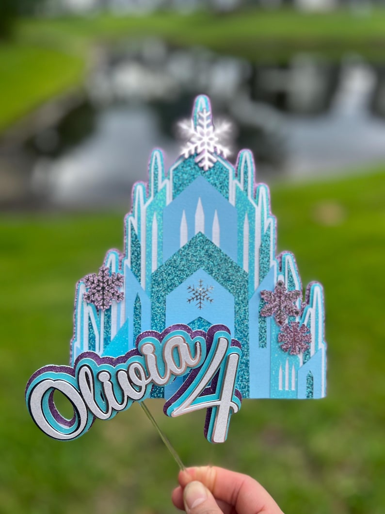 Elsa Castle Cake Topper, Glitter Frozen Birthday Decoration - Etsy