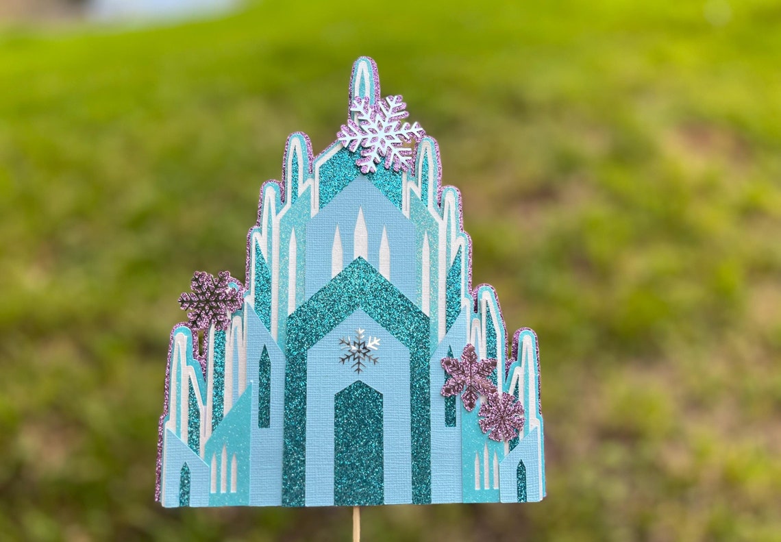 Elsa Castle Cake Topper, Glitter Frozen Birthday Decoration - Etsy