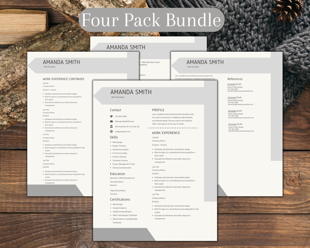 Hr Resume Template Word Resume Tem Word Cover Letter Cv - Etsy