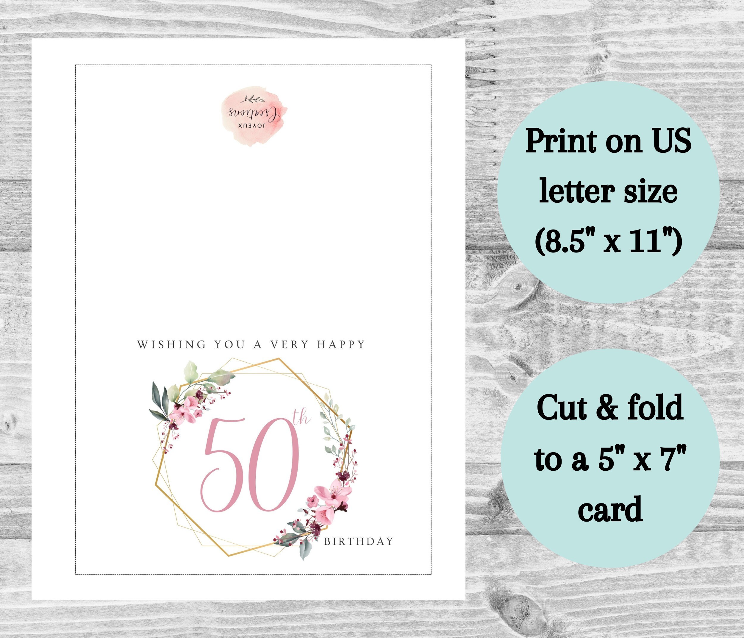 Milestone Birthday Card, 50th Birthday Card, Printable Birthday Card ...