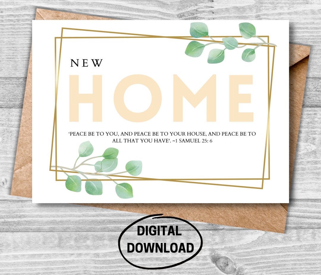 New Home Card, Congratulations New Home Card, Bible Verse Printable ...