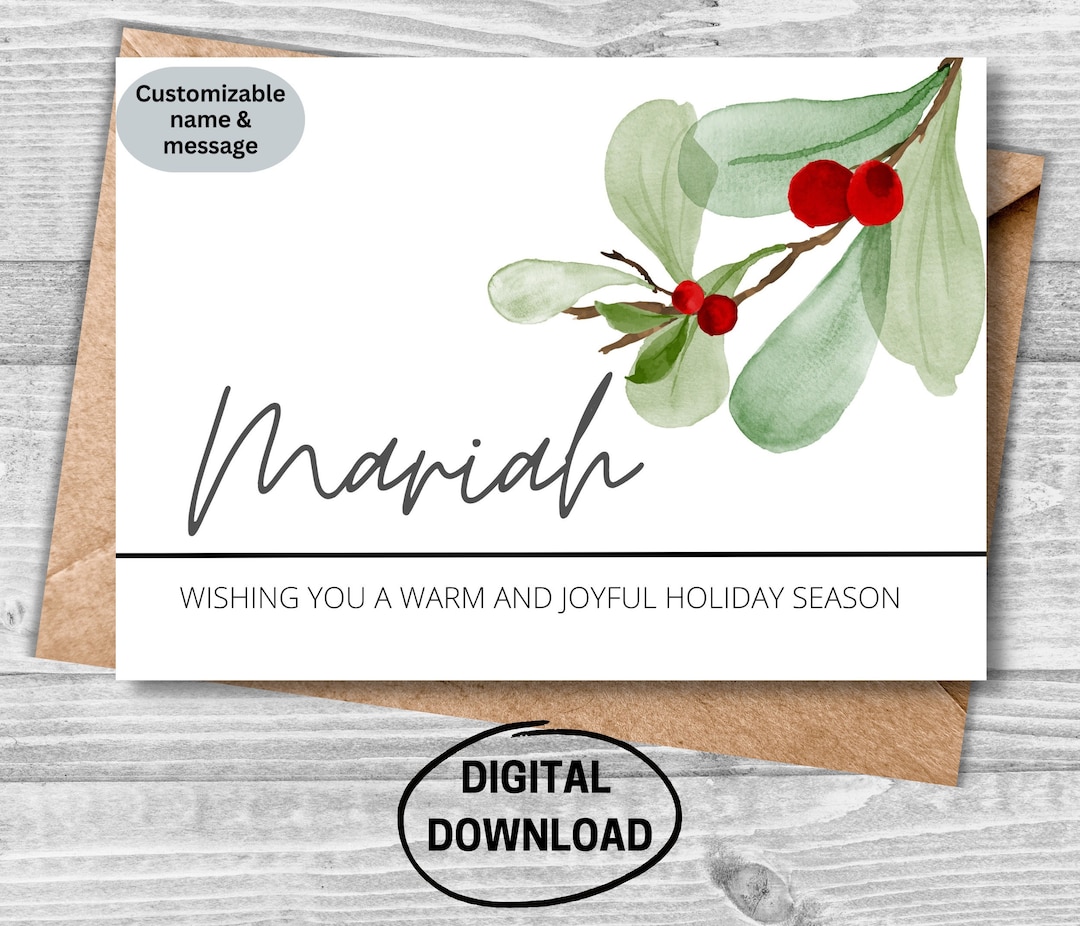 Printable Holiday Card Custom, Christmas Small Business Thank You Card ...